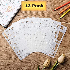 Mr. Pen- Journaling Stencil, 12 Pack, Stencils, 4x7 Inch, Bullet Journaling Supplies, Stencil Set, Journal Stencils, Journal Stencil, Planner Stencils, Bullet Journaling Stencil, Stencils for Planners