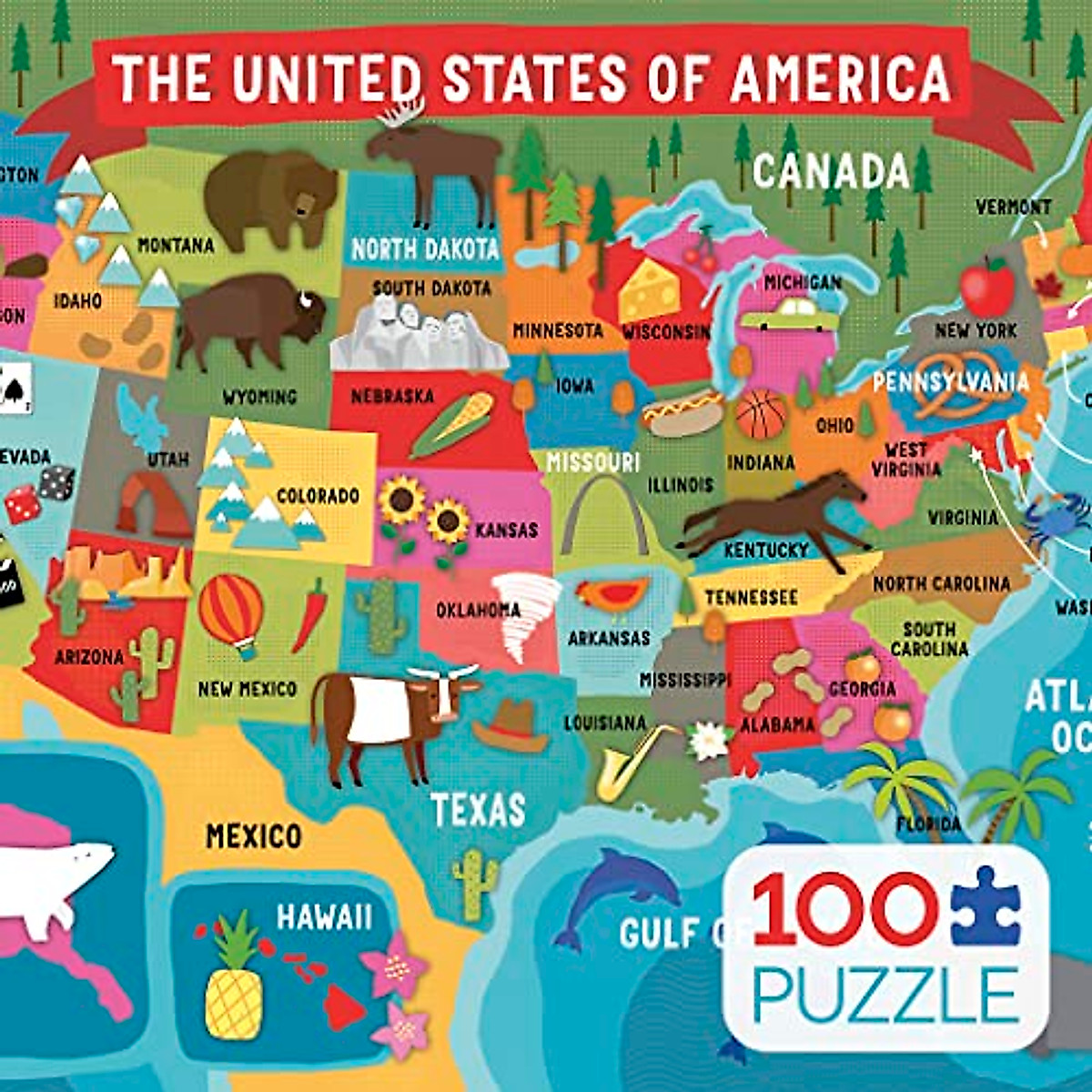 Ceaco - USA Map - 100 Piece Jigsaw Puzzle