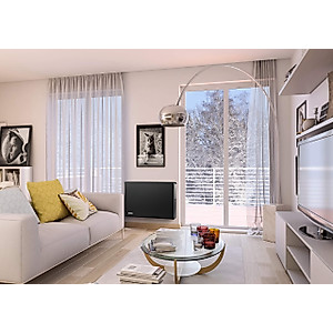 DeLonghi Convection Panel Heater, Full Room Quiet 1500W, portable electric heater is freestanding/easily wall mounted. Energy Saving, quick heat distribution, timer, asphalt gray, HCX9115E