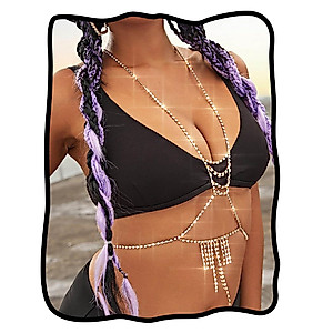 TWINKLEDE Rhinestone Body Chain Silver Bra Chest Chain Crystal Harness Body Acessories for Women and Girls