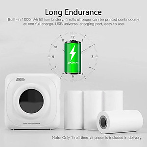 BISOFICE PAPERANG Pocket Printer BT Wireless Thermal Printer Portable Mobile Printer 200dpi for Photo Picture Receipt Memo Note Label Sticker Compatible with Android iOS Windows Mac