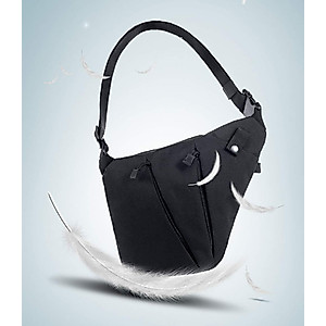 LIVIQILY Fashion Left/Right Hand Shoulder Crossbody Bag, Sling Backpack ,Multifunction Crossbody Bag for Men Women Outdoor Cycling Hiking Travel (Black, Left Hand)