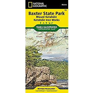 Baxter State Park Map [Mount Katahdin, Katahdin Iron Works] (National Geographic Trails Illustrated Map, 754)