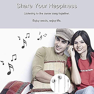 2 Pack 3.5mm Wired Headphone Plug, in-Ear Earphones, Earbuds Noise Isolating with Built-in Microphone & Volume Control Compatible with iPhone 6s 6 Plus 5s 5 iPad iPod MP3 MP4 Samsung Android Laptop