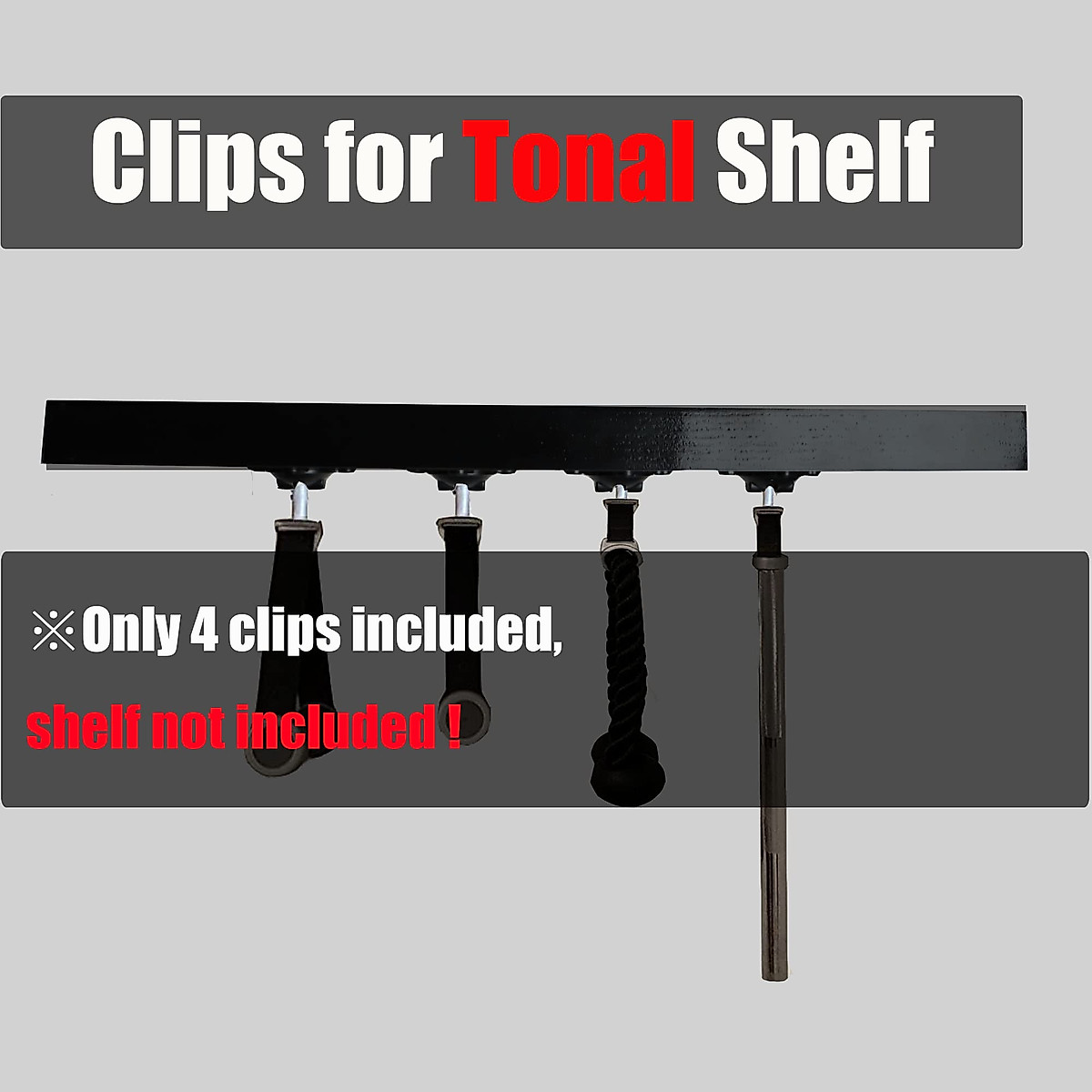 JILINWEI 6 Pcs Plastic Tonal Accessory Shelf Clips/Mounts/Brackets with Screws for Hang Tonal Accessories,Black(Not Include Shelf)