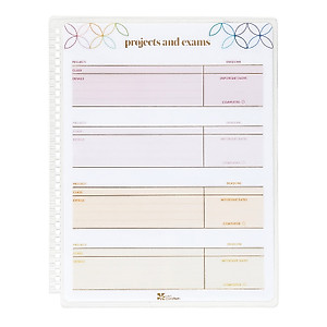 7" x 9" Snap-in Dashboard for Projects & Exams. Two-Sided Wet Erase Surface. Gold Metallic Accents. Fits Spiral Notebooks 7" x 9" or Larger by Erin Condren.