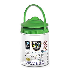 Shield Fly-in Reusable Fly Trap - Includes All Natural Bait for Fly Traps