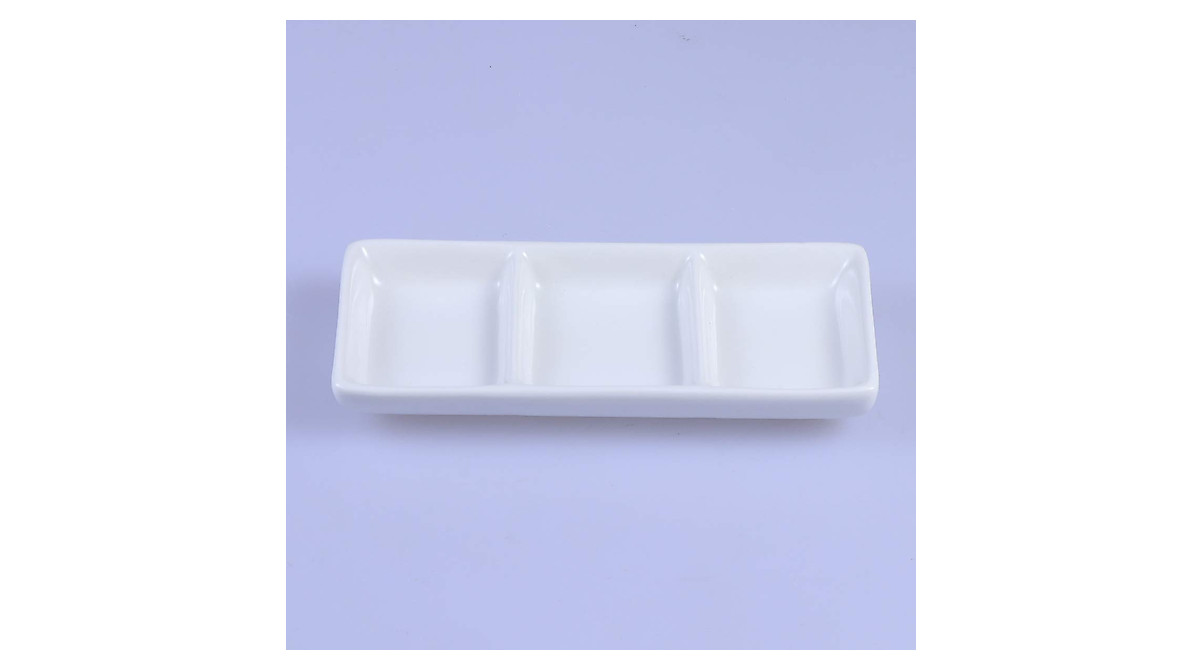 Buy DOITOOL White Ceramic 3-Compartment Serving Tray