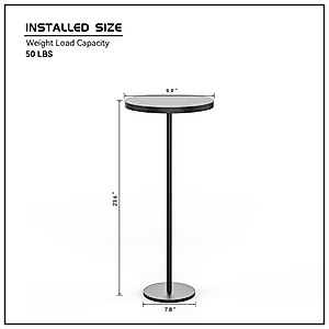 DREAMODERN Round Drink Table Black Side Table, Modern End Table Small Pedestal Table Martini Table for Living Room Bedroom Small Spaces Sofa Couch Chair - Black