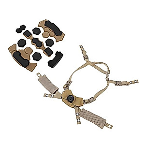 Helmet Dial Suspension System Chin Strap, 24 Hook and Fasteners Nylon Sponge Helmet Padding Kit Easy to Install for Cycling (Mud Spongeand Suspension)