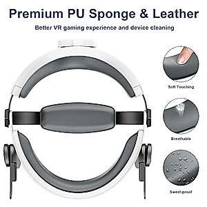 Head Strap for Oculus Quest 2, Lightweight Breathable Strap for Enhanced Support & Comfort in Oculus/Meta Quest 2 (Inclued Two Sets of Padding)