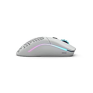 Glorious Gaming - Model O Wireless Gaming Mouse - RGB Mouse with Lights 69 g Superlight Mouse Honeycomb Mouse (Matte White Mouse)