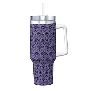 Haunted Mansions Print Insulated 40 Oz Stainless Steel Coffee Cup Thermos Travel Home Office Use Outdoor