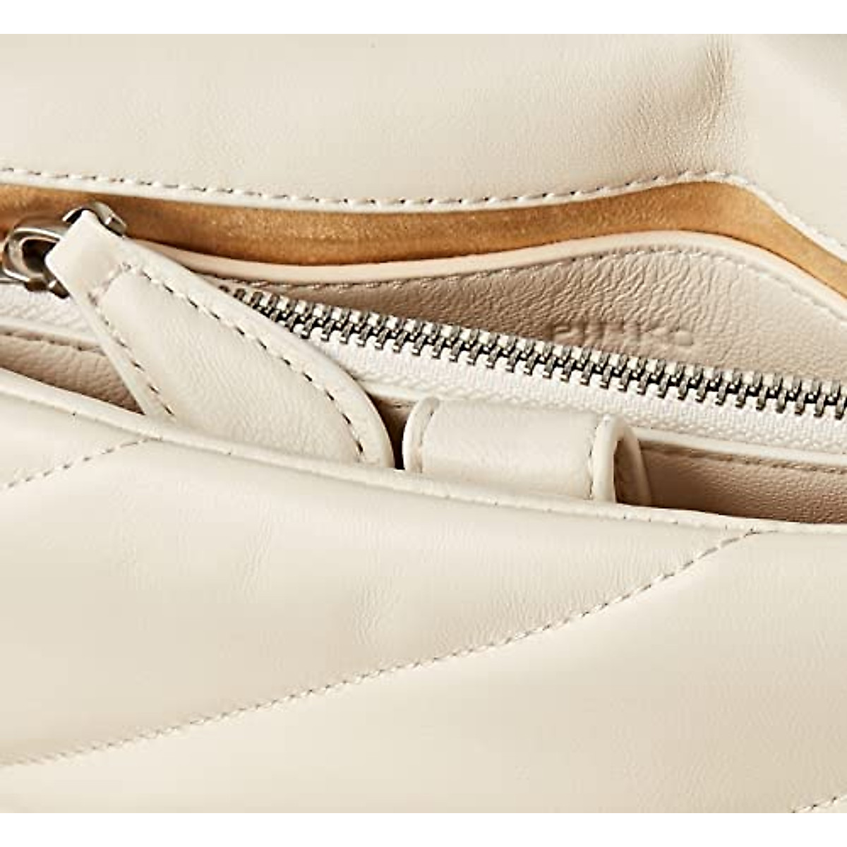 Pinko CROSSBODY BAG IN WHITE PUFF LEATHER WITH LOGO AND SILVER CHAIN ​​ADJUSTABLE SHOULDER STRAP 100039A0F2