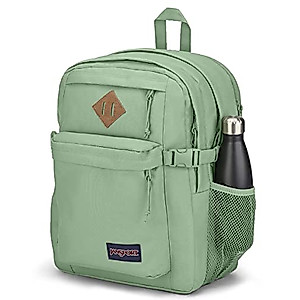 JanSport Main Campus FX Backpack - Travel, or Work Bookbag w 15-Inch Laptop Pack with Leather Trims, Loden Frost