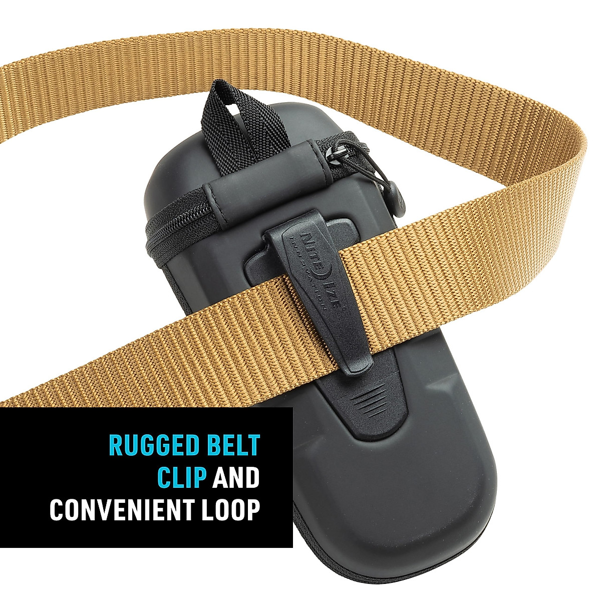 Nite Ize Clip Case Hardshell XL Optics Case - Sunglasses Organizer for Travel - Pouch Case for Eyeglasses - Black