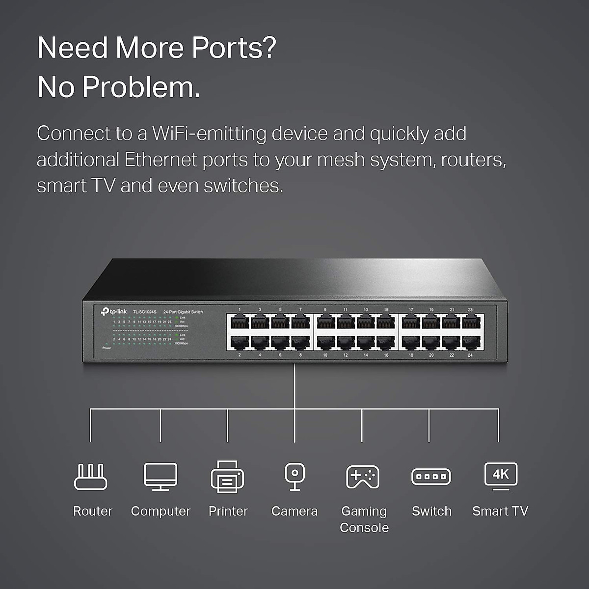 TP-Link 24 Port Gigabit Ethernet Switch | Desktop/ Rackmount | Limited Lifetime Protection (Renewed)
