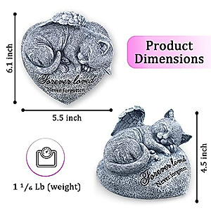 Orchid Valley Cat Memorial Stone or Garden Statue, Beautifully Packaged Memorial Gift, Headstone for Cats or Loss of Cat Sympathy Gift, Sleeping Cat Stepping Stone,