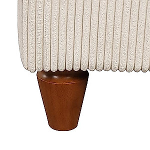 WADRI Modular Sectional Sofa with Ottoman, L-Shaped Corner Sectional, Corduroy Fabric Oversized Sectional Sofa, 5-Seat Couch or Living Room, Office, Free Combination (Beige-A55)