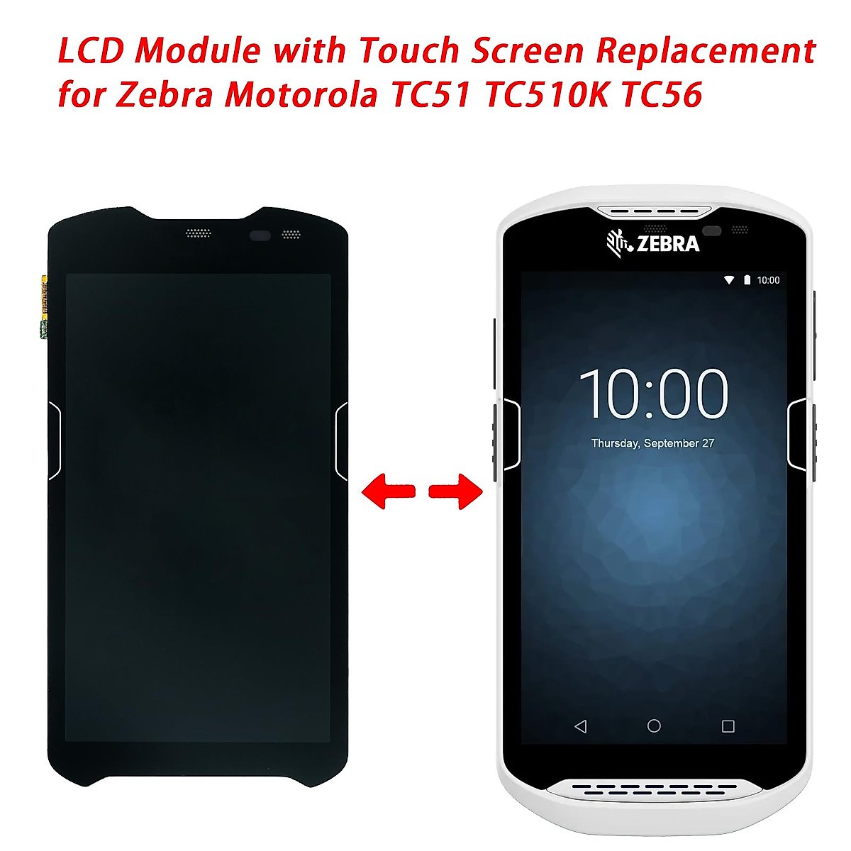 LCD with Touch Screen for Zebra TC51, TC510K, TC56 - Premium Display Replacement for PDA Phone Handheld Android Barcode Scanner