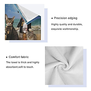 Flradish Pirate Captain Cat Towels 3 Pack Bath Towels for Bathroom Set Soft Cotton Highly Absorbent Lightweight & Quickdry Towel Set 1 Bath Towel,1 Hand Towel,1 Washclothe