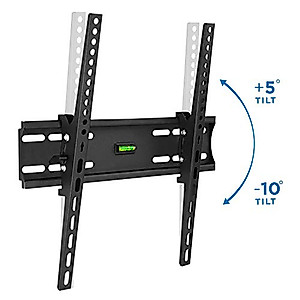 Mount-It! Tilt TV Wall Mount Bracket Up to VESA 400x400 | Low-Profile Tilting Mounting Bracket Compatible with 32 to 55 Inch Flat Screen TVs, 77 Lbs Capacity