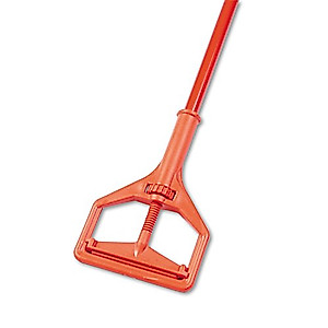 Impact Janitor Style Screw Clamp Mop Handle, Fiberglass, 64", Safety Orange
