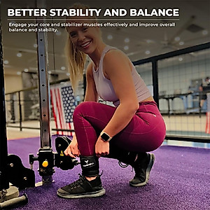 YAGHZU Ankle Straps for Cable Machines Women - Adjustable Gym Ankle Strap for Cable Machine, Neoprene Padded Cable Straps, Durable Leg Strap with Cable Cuff, Glute Kickback Ankle Strap with D Rings