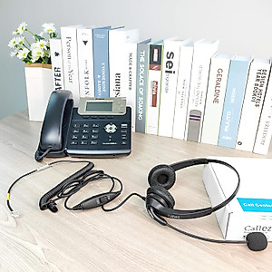 Callez Office Phone Headset with Microphone Noise Cancelling, RJ9 Telephone Headsets Compatible with Yealink VoIP Phone T46S T48S T42S T23G T27G T29G T33G T21P T43U T46U T53W T54W Grandstream Snom