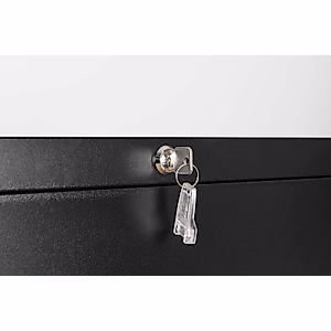 Modern Metal Lateral File Cabinet with Lock, Locking Wide File Cabinet with Large Drawer, Large Deep Storage Cabinet Locked by Keys for Home Office Letter/Legal/F4/A4 Size (Black2)