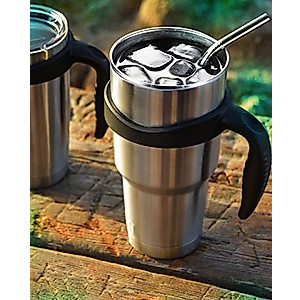 Fking Tumbler Handle for Yeti 30 oz Rambler Cup, Reaplacment Holder Grip for Rtic Mug, Sic, Ozark Trail and more Tumbler Mugs, BPA FREE (Black)