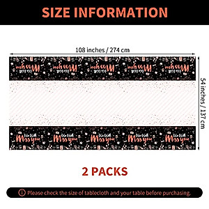 durony 2 Pieces We Will Miss You Plastic Tablecloth 54 x 108 Inch Retirement Themed Table Cover Rectangular Going Away Party Decorations Retirement Party Table Cloth, Rose Gold