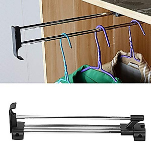 Hanging Closet Rod Expandable Storage Rack Adjustable Rod Poles for Hanging Clothes Indoor Outdoor houseware(30)