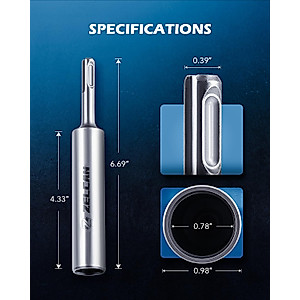 ZELCAN SDS Plus Ground Rod Driver, Heavy Duty Ground Rod Bit Driver for 5/8 Inch & 3/4 Inch Grounding Rods, Compatible with Bosch Dewalt Milwaukee Hilti and All SDS-Plus Rotary Hammer Drills