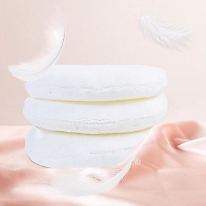 3 Pack Extra Large Body Powder Puff and Container, Soft Cotton Powder Puffs 4.13 Inch Dusting Powder Container with Puff Washable Round Powder Puffs for Woman Baby Body Face Loose Dusting Powde