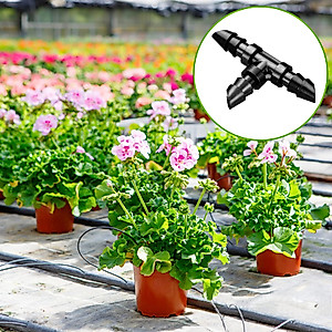 JAYEE Drip Irrigation Barbed Fittings Set, Including 50 Tees and 80 Couplings, Barbed Connectors for Universal 1/4 Inch Drip tubing or Sprinkler System