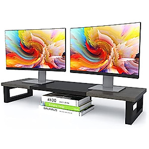 WESTREE Dual Monitor Stand Riser-Monitor Stand Riser for 2 Monitors, Sturdy Computer Monitor Stand, Multi-Purpose Desktop Storage Stand for Computer,Laptop,Printer,TV