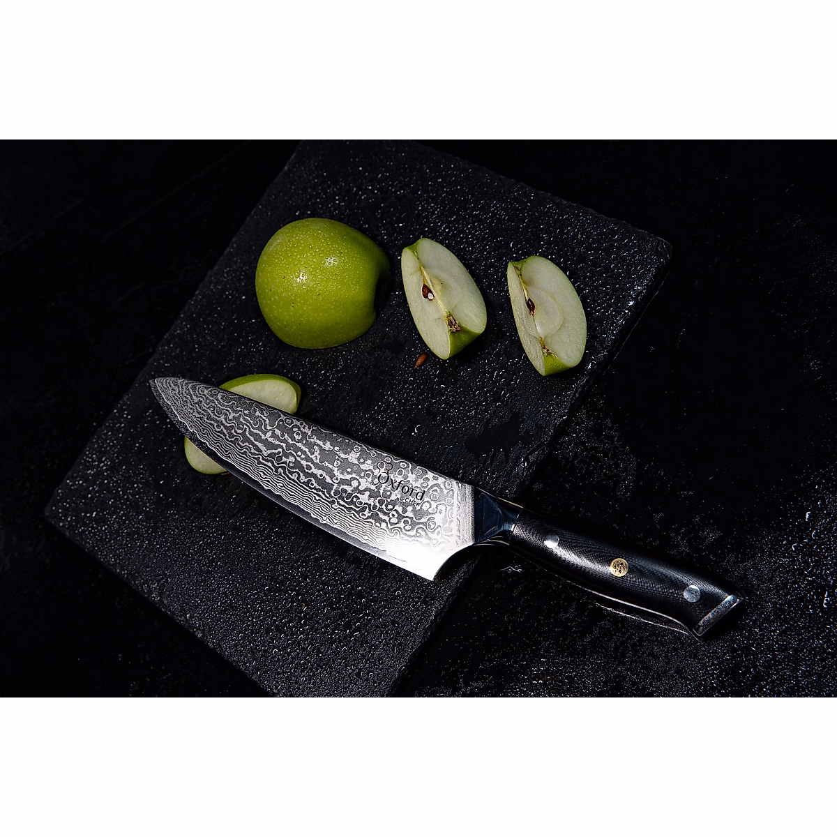 OXFORD CHEF Chefs Knife 8 inch Best Damascus- Japanese- VG10 Super Steel 67 Layer High Carbon Stainless Steel-Razor Sharp, Stain & Corrosion Resistant, Awesome Edge Retention