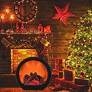 Zhongdawei Fireplace Lamp, LED Fireplace Lantern Touch Switch Simulation LED Desk Stove LED Lantern with Realistic Flame Realistic Fireplace Lantern Fireplace Lamp