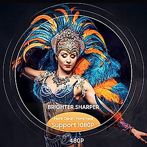 Video Projector, ARMAX Movie projector with Full HD 1080P & 170'' Display Supported,Protable Projector for Outdoor & Indoor with 40000 hrs LED Lamp Life,Compatible with TV Stick,HDMI,VGA,USB