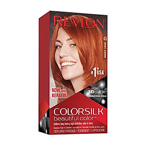 Revlon ColorSilk Beautiful Color Permanent Hair Color 45 Bright Auburn 1 EA - Buy Packs and SAVE (Pack of 6)