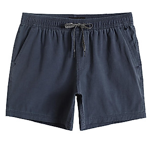 maamgic Men's 5 inch Inseam Shorts Pull-On Relaxed Fit Comfort Stretch Short Shorts with Pocket Washed Blue Large