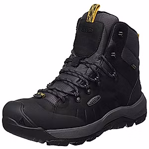 KEEN Men's Revel 4 Mid Height Polar Insulated Waterproof Snow Boots, Black/Magnet, 10