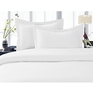CELINE LINEN Best, Softest, Coziest Duvet Cover Ever! 1500 Premier Hotel Quality Luxury Super Soft Wrinkle Free 3-Piece Duvet Cover Set, King/Cali King, White