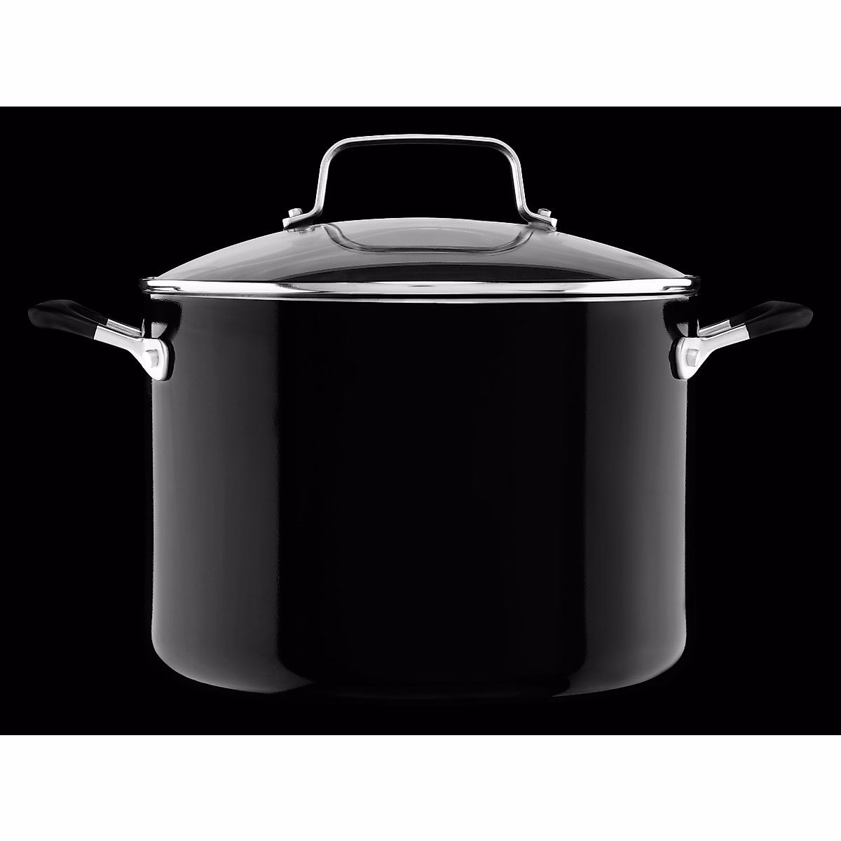 KitchenAid Aluminum Nonstick 8.0 quart Stockpot with Lid - Onyx Black, Medium