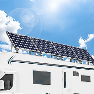 2 Sets 41In Adjustable Solar Panel Bracket, Solar Panel Bracket with Foldable Tilt Legs, Solar Mount, 1040MM Length Support up to 200 400 600 Watt Solar Panel for Homes, Boat, RV, Off-Grid System