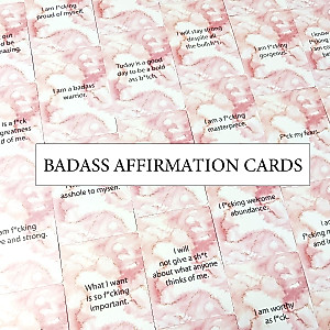 Gejoyse 60 Badass Affirmation Cards for Women Inspirational Motivational Cards for Women Positive Daily Badass Affirmations Cards for Women Spiritual Self Care Gifts for Women Friend Her