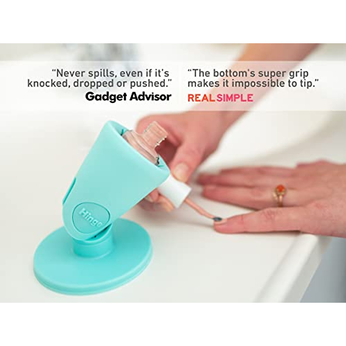 tweexy Hinge Untippable Nail Polish Holder, Fingernail Painting Tools, Anti-Spill Smartgrip Airlock Suction Bottle Stand, Nail Art Pedicure & Manicure Accessories (Zen Green)