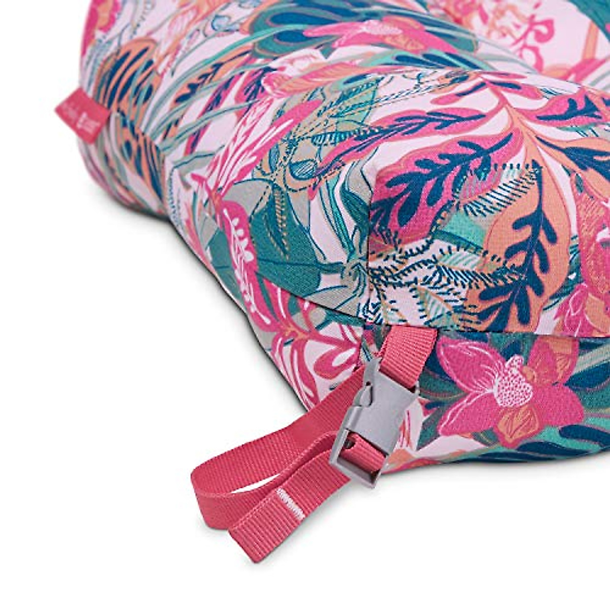 Classic Accessories for Vera Bradley Water-Resistant Patio Chair Cushions, 19 x 19 x 5 Inch, 2 Pack, Rain Forest Canopy Coral