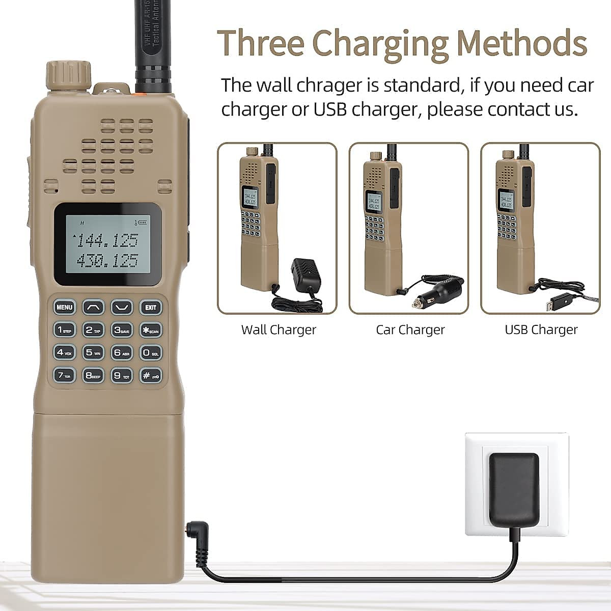 Baofeng AR-152 10W Ham Radio Powerful Handheld Tactical Two Way Radio with 12000mAh Battery and baofeng accessories Full Kit